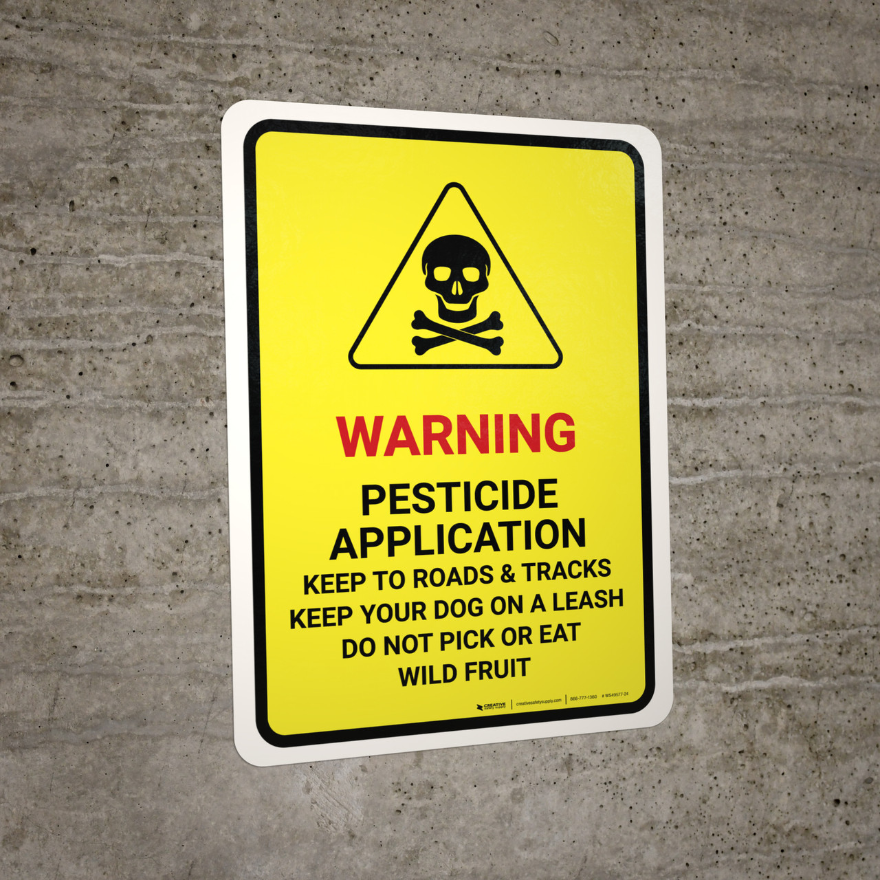 Warning - Pesticide Application with Hazard Icon Portrait - Wall Sign ...