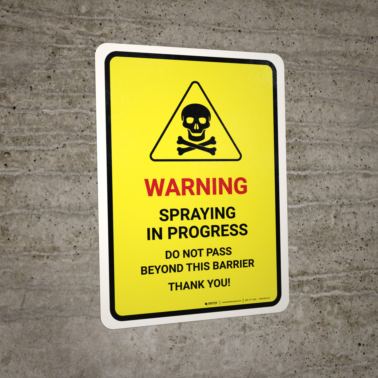 Warning - Spraying In Progress Do Not Pass with Hazard Icon Portrait ...