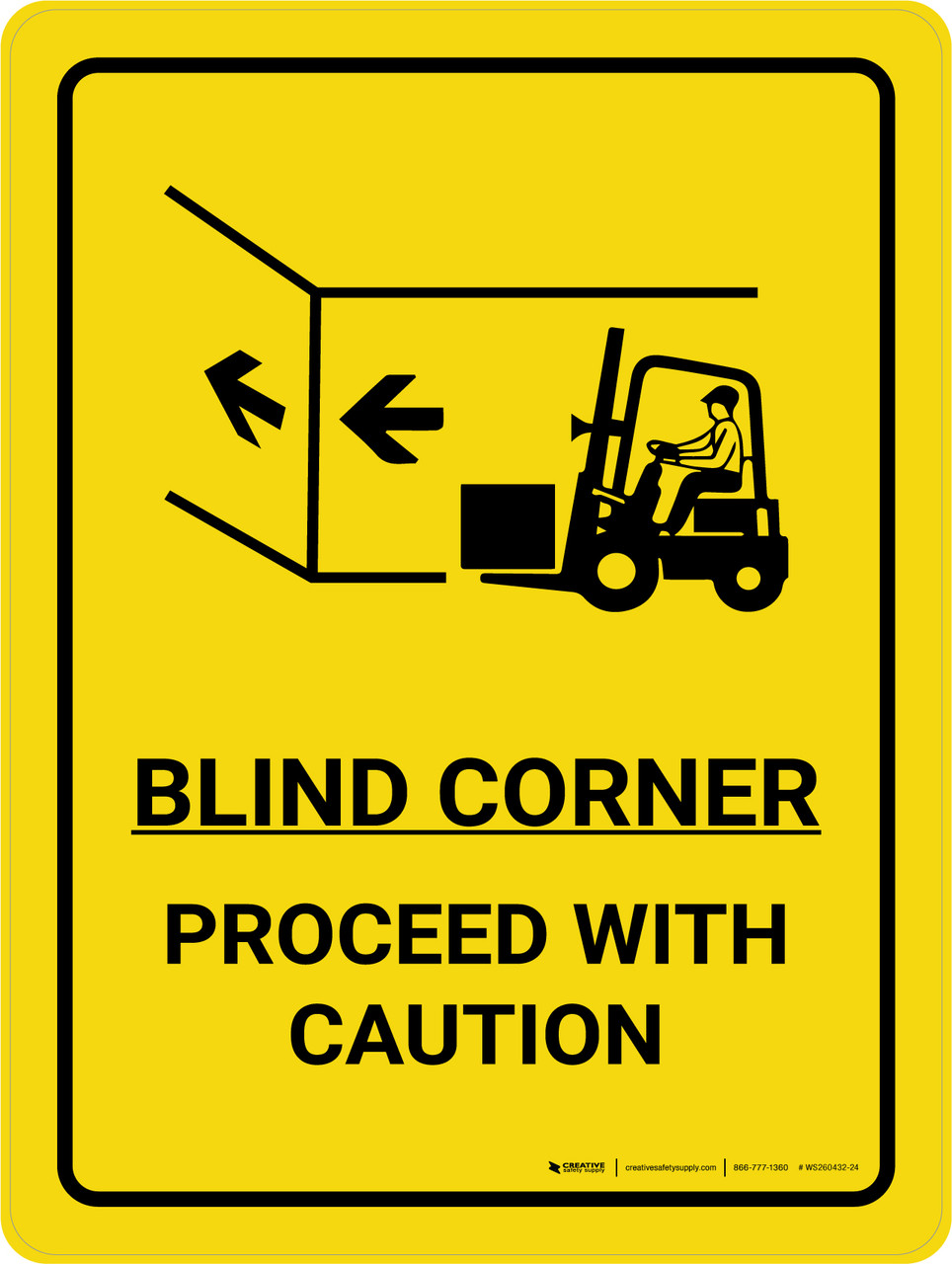 Blind Corner Portrait with Icons - Wall Sign