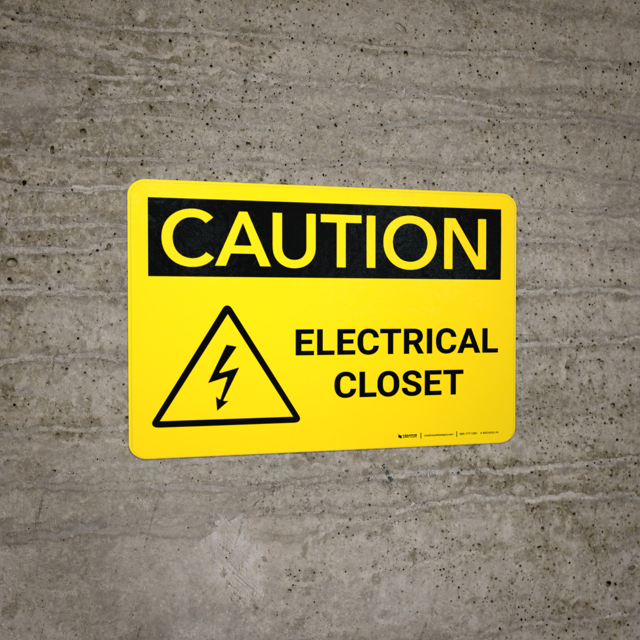 Caution: Electrical Closet Landscape With Icon - Wall Sign | Creative ...