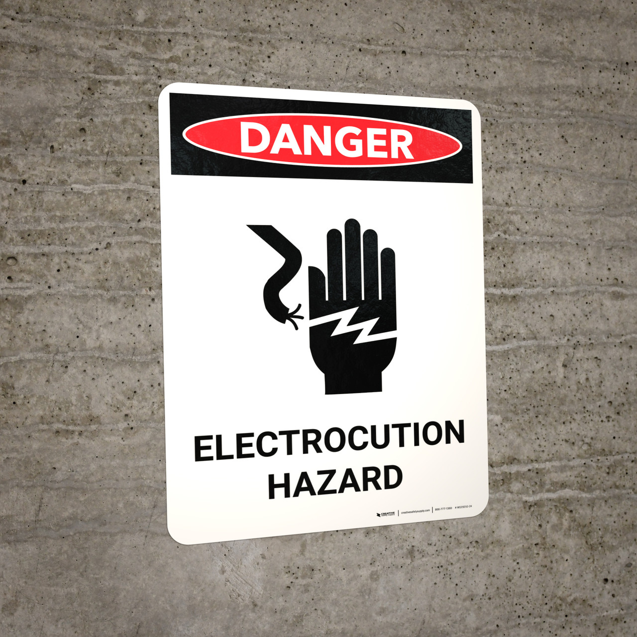 Danger: Electrocution Hazard Portrait with Icon - Wall Sign | Creative ...