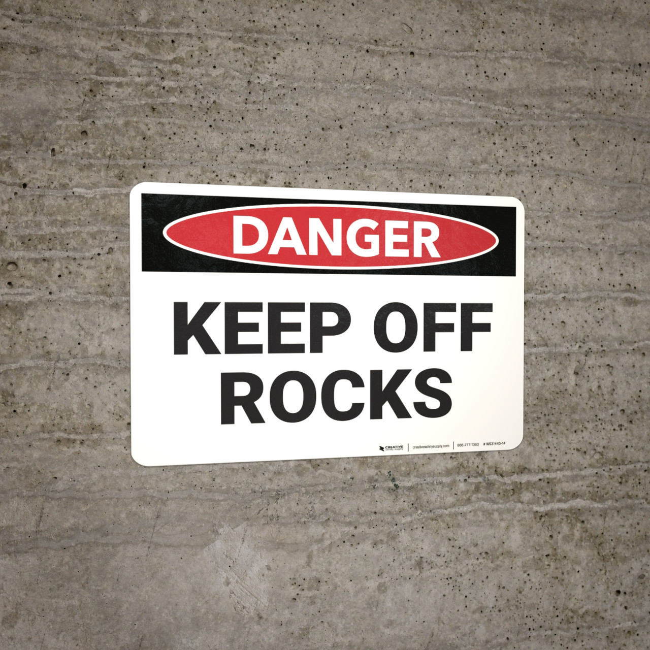 Danger: Keep off Rocks - Wall Sign