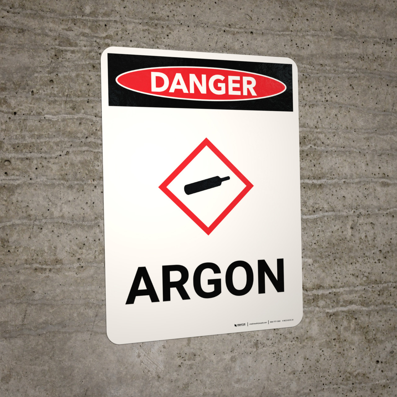 Danger: Argon Portrait with Icon - Wall Sign