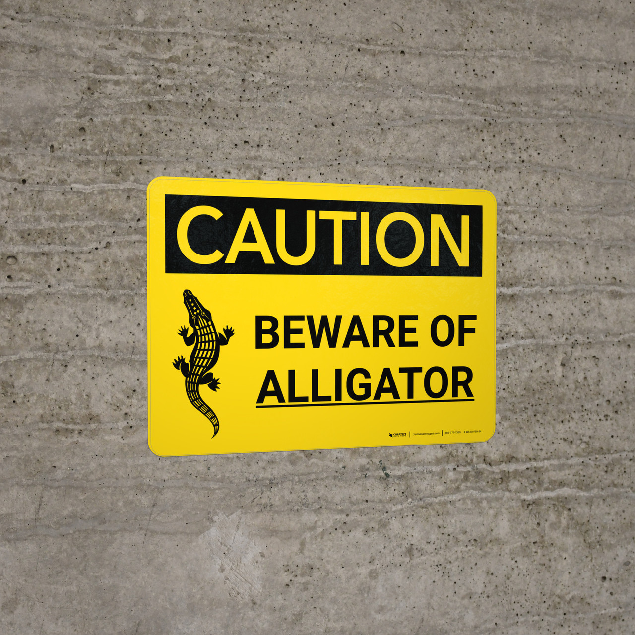 Caution: Beware of Alligator Landscape With Icon - Wall Sign | Creative ...