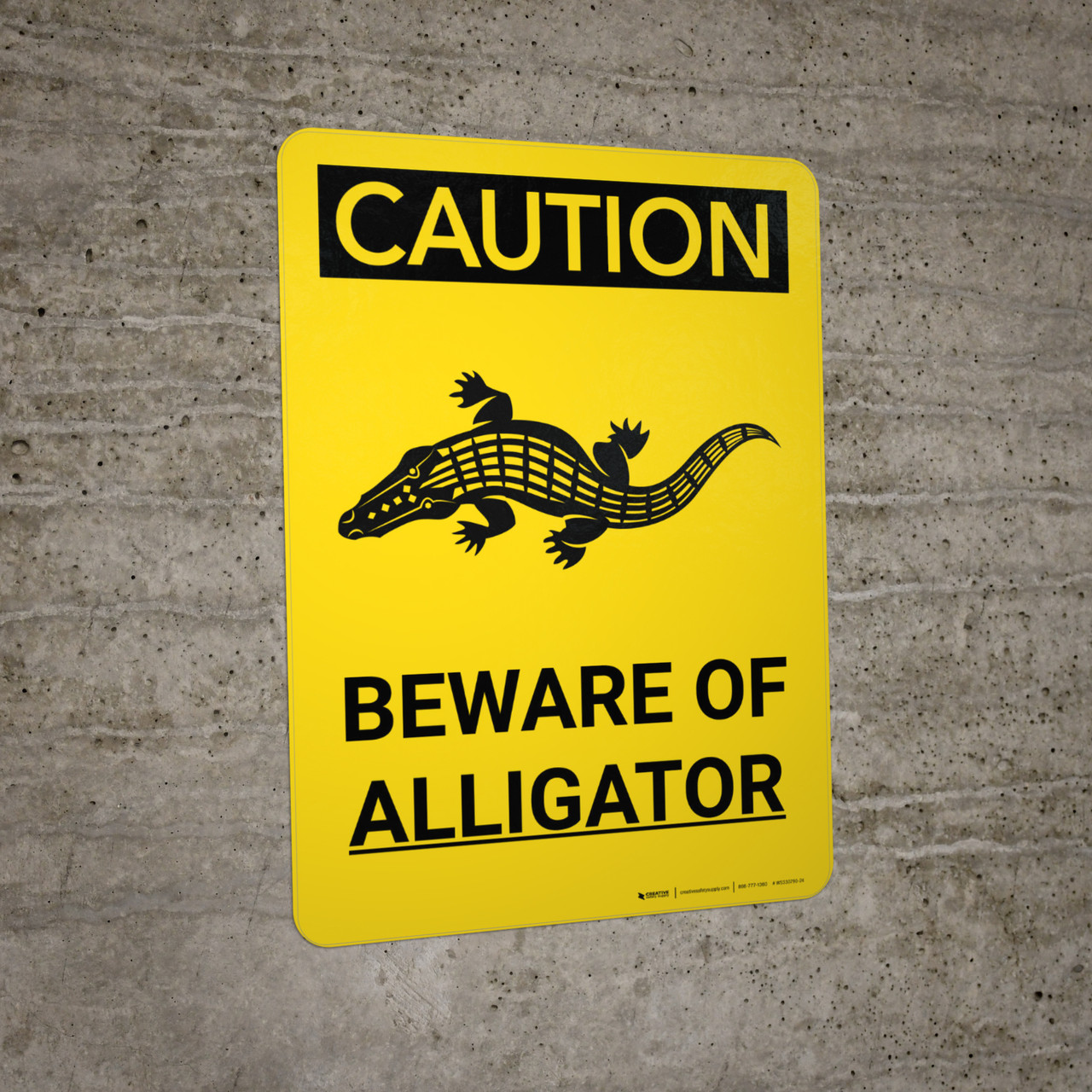 Caution: Beware of Alligator Portrait With Icon - Wall Sign | Creative ...