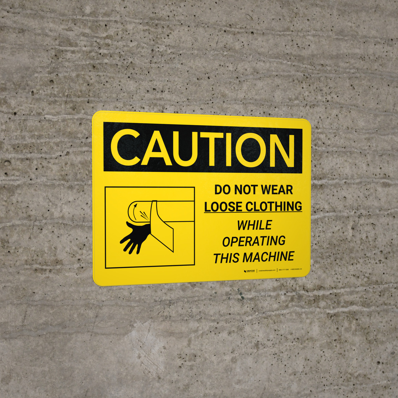 Caution: Do Not Wear Loose Clothing while Operating Landscape With Icon ...