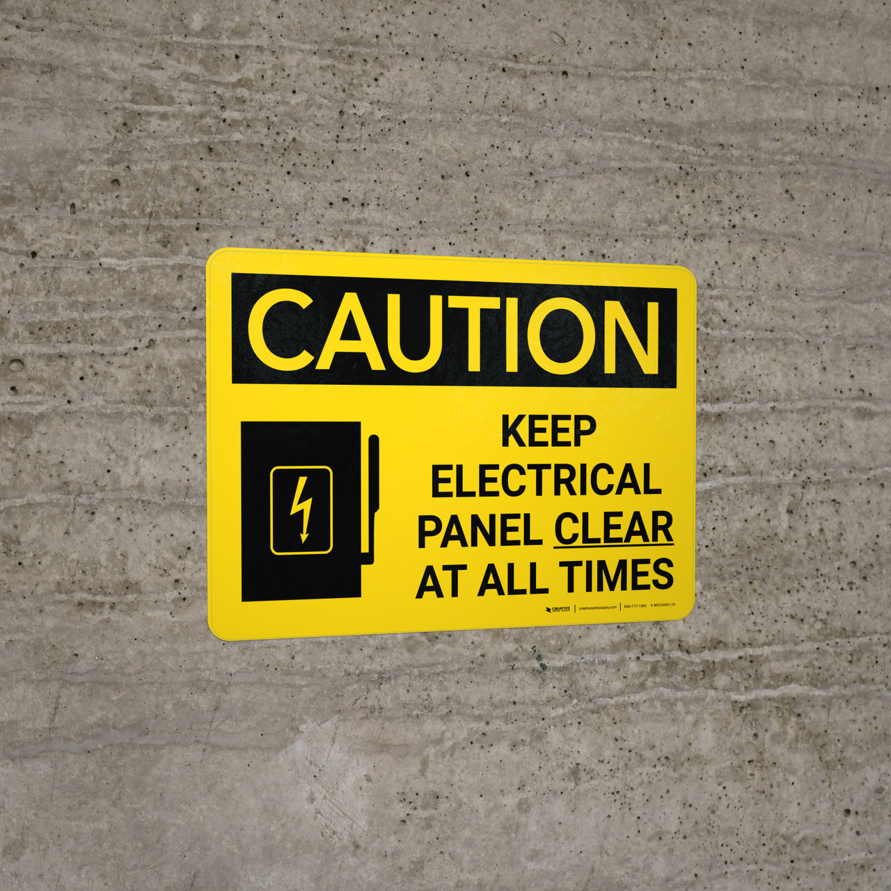 Caution: Keep Electrical Panel Clear at all Times Landscape With Icon ...