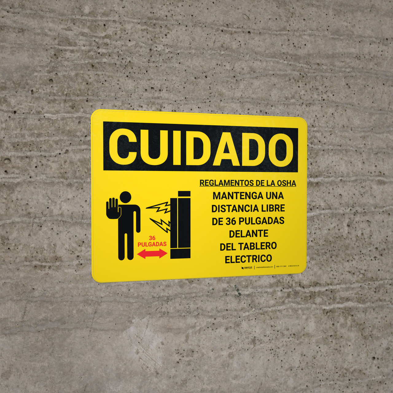 Caution: Electrical Panel Keep Clear Spanish Landscape With Icon - Wall ...