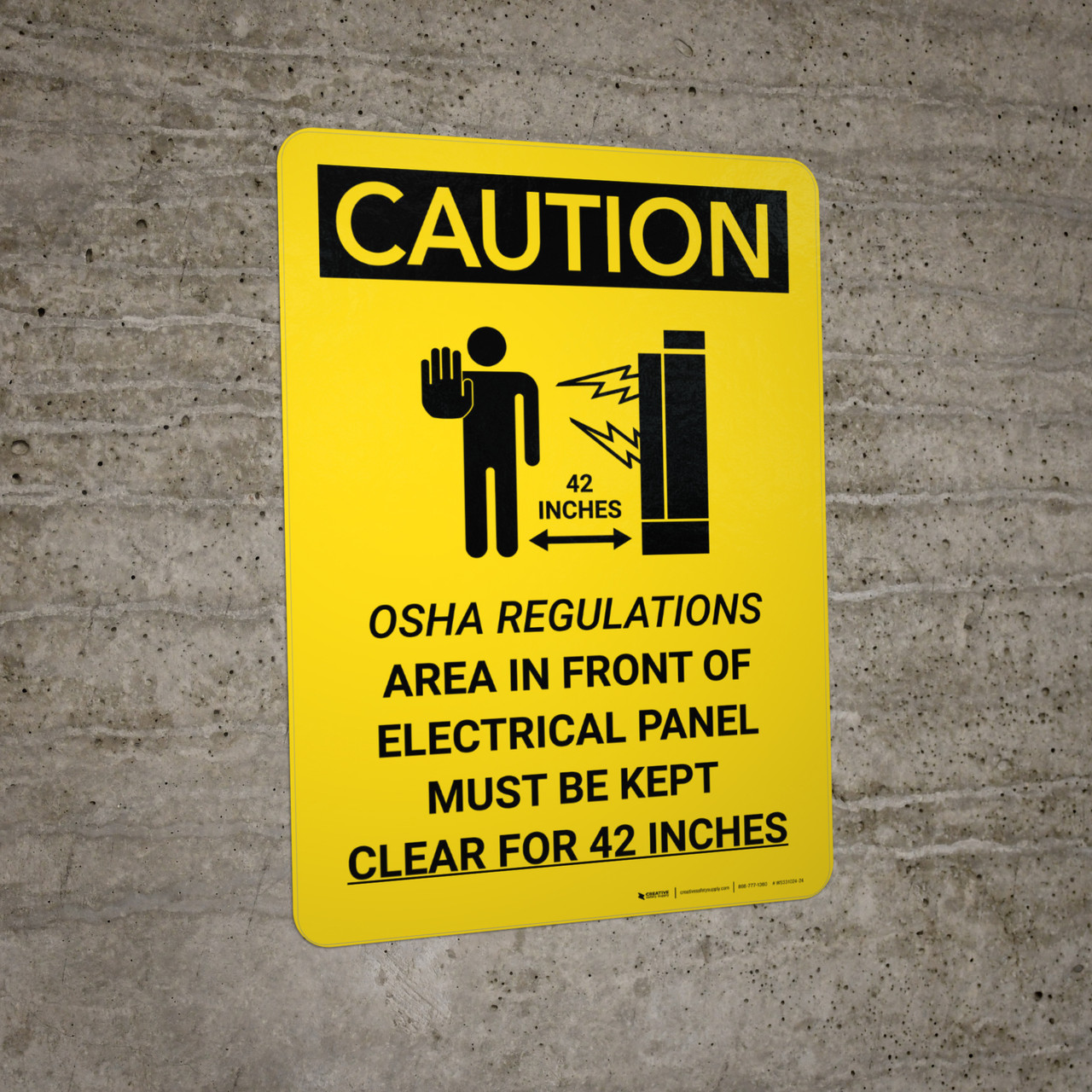 Caution: Regulations Electrical Panel 42 Inches Portrait With Icon ...