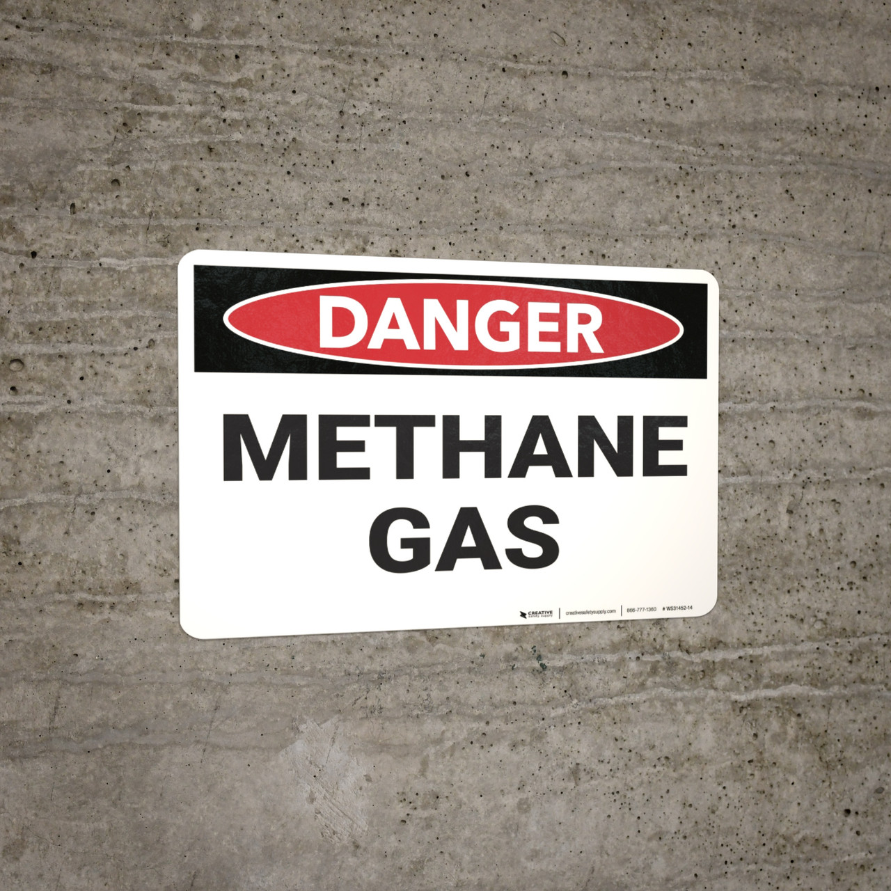 Danger: Methane Gas - Wall Sign