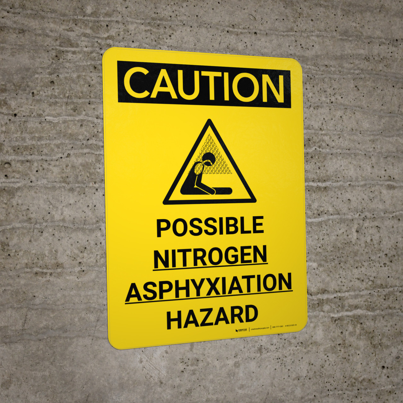 Caution: Possible Nitrogen Asphyxiation Hazard Portrait With Icon ...