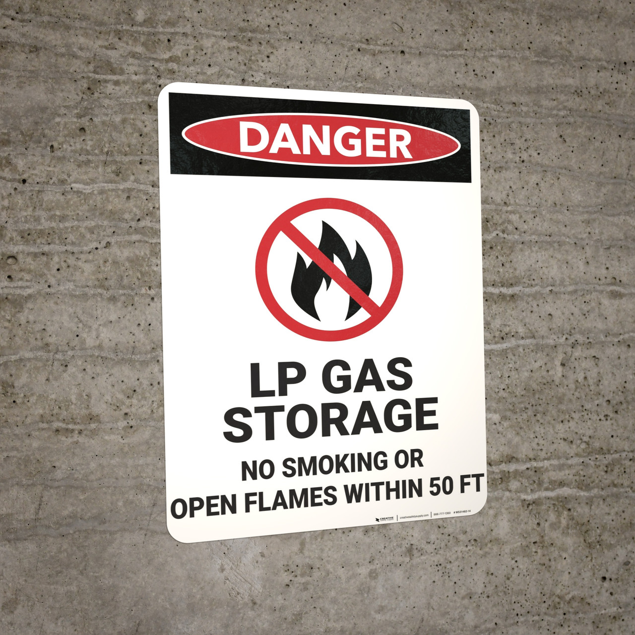 Danger: LP Gas Storage No Smoking - Wall Sign