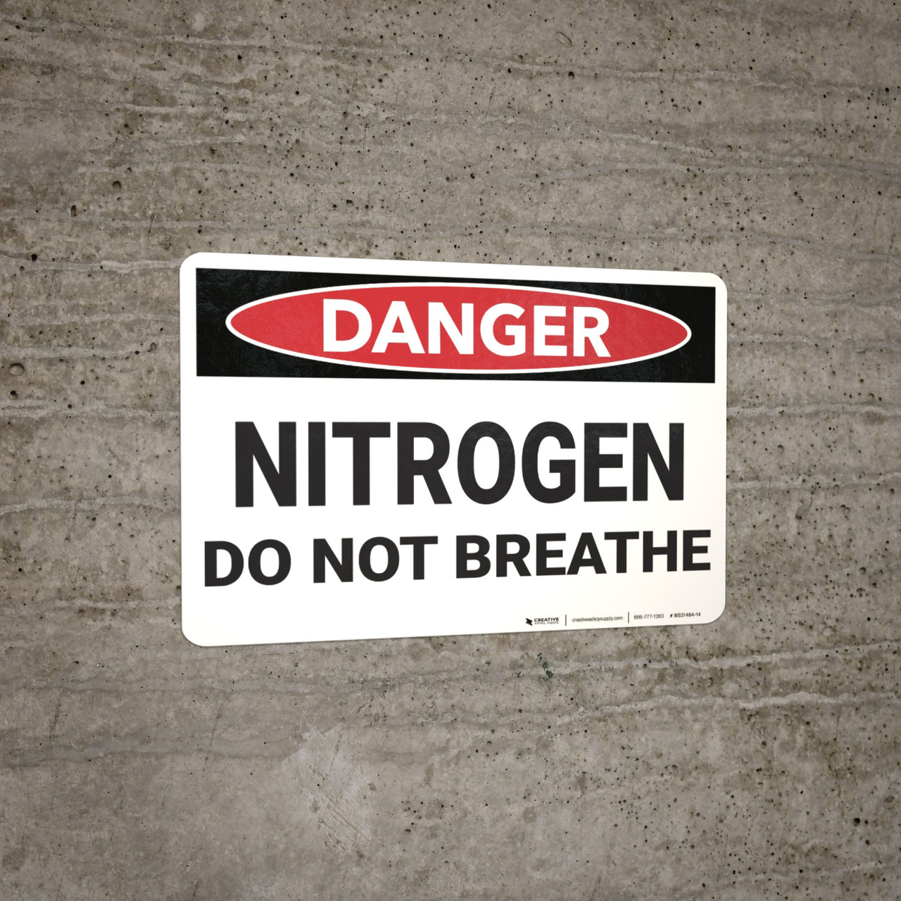 Danger: Nitrogen Do Not Breath - Wall Sign | Creative Safety Supply
