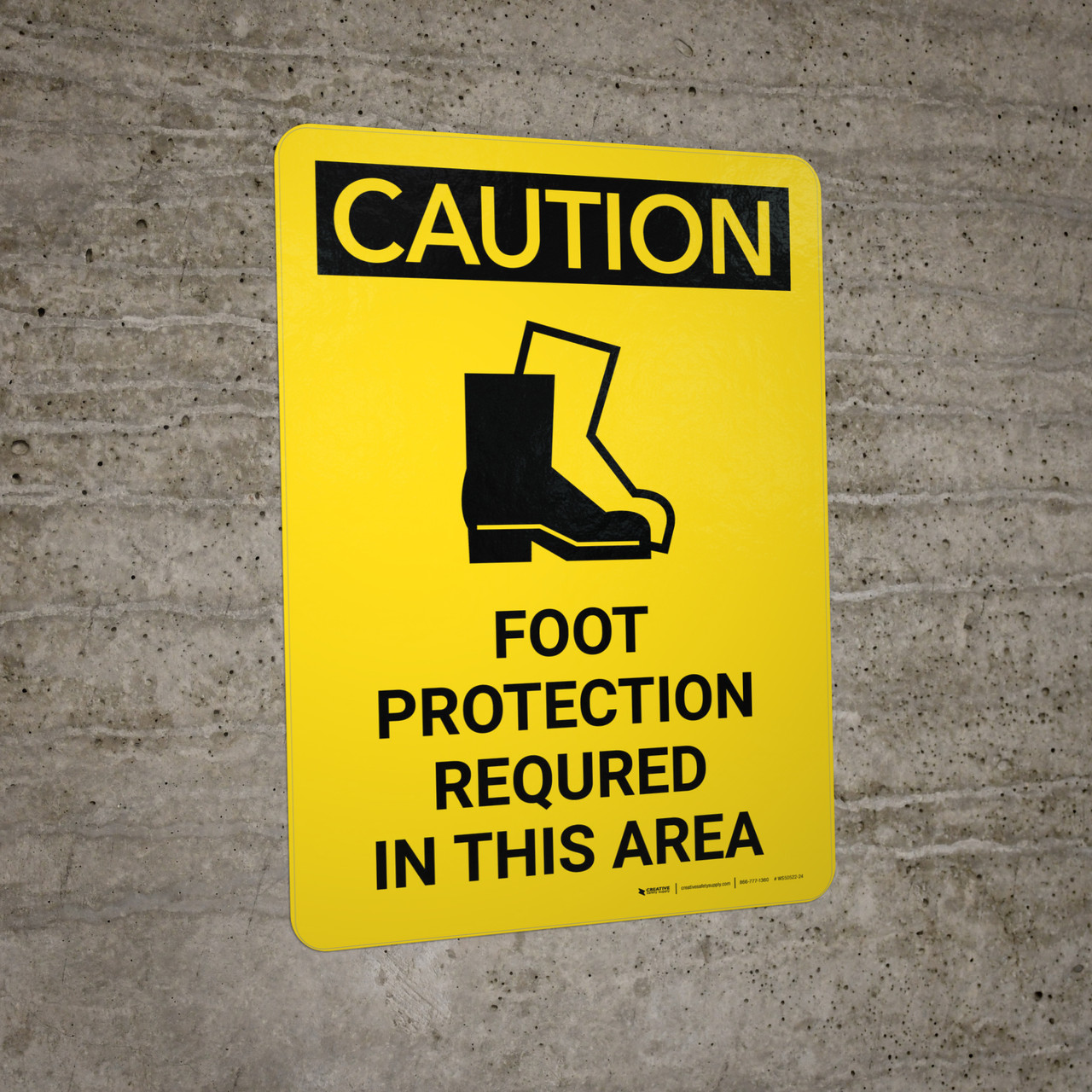 Caution: PPE Foot Protection Required in This Area Portrait With Icon ...