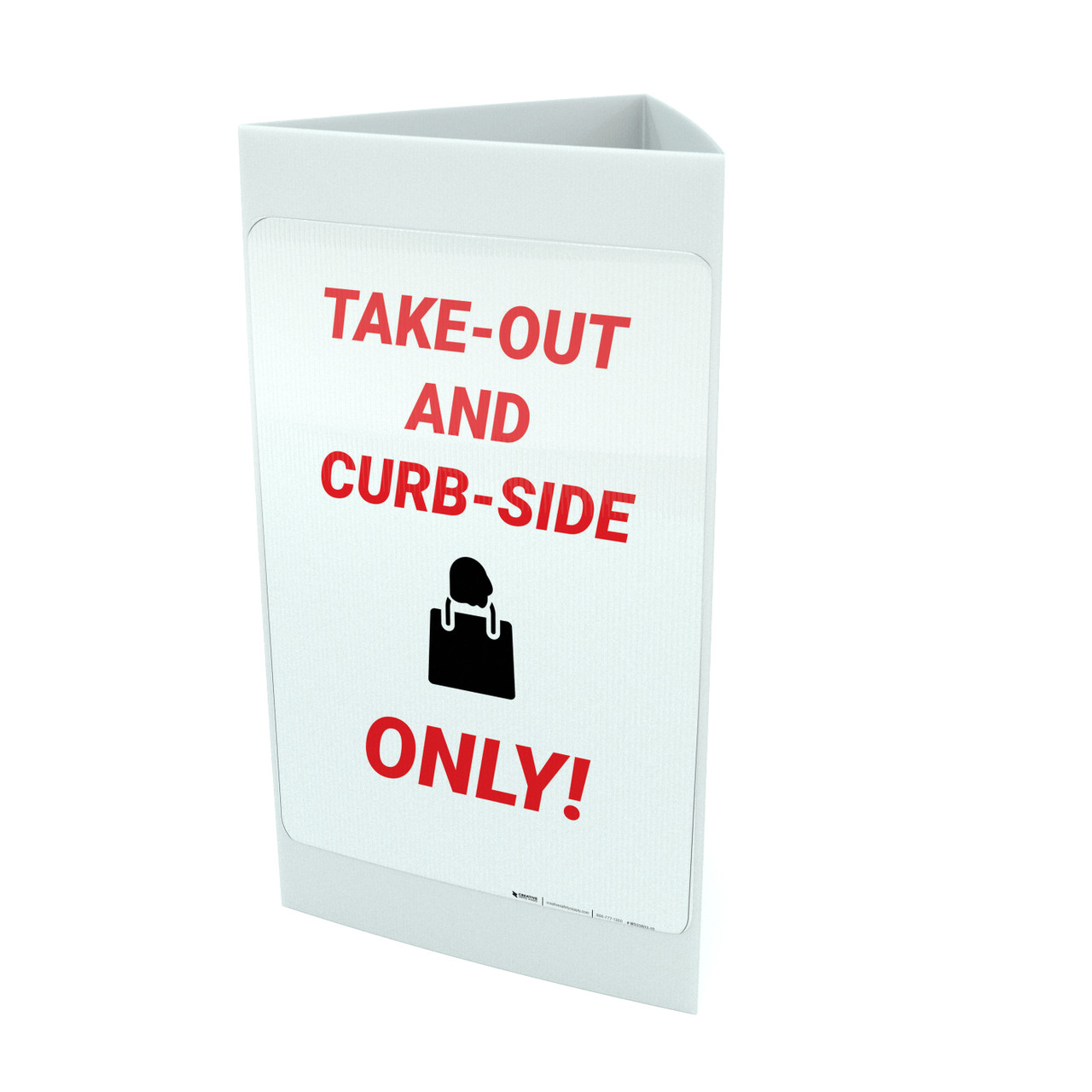 Take Out And Curbside Only - Tri-fold Sign | Creative Safety Supply
