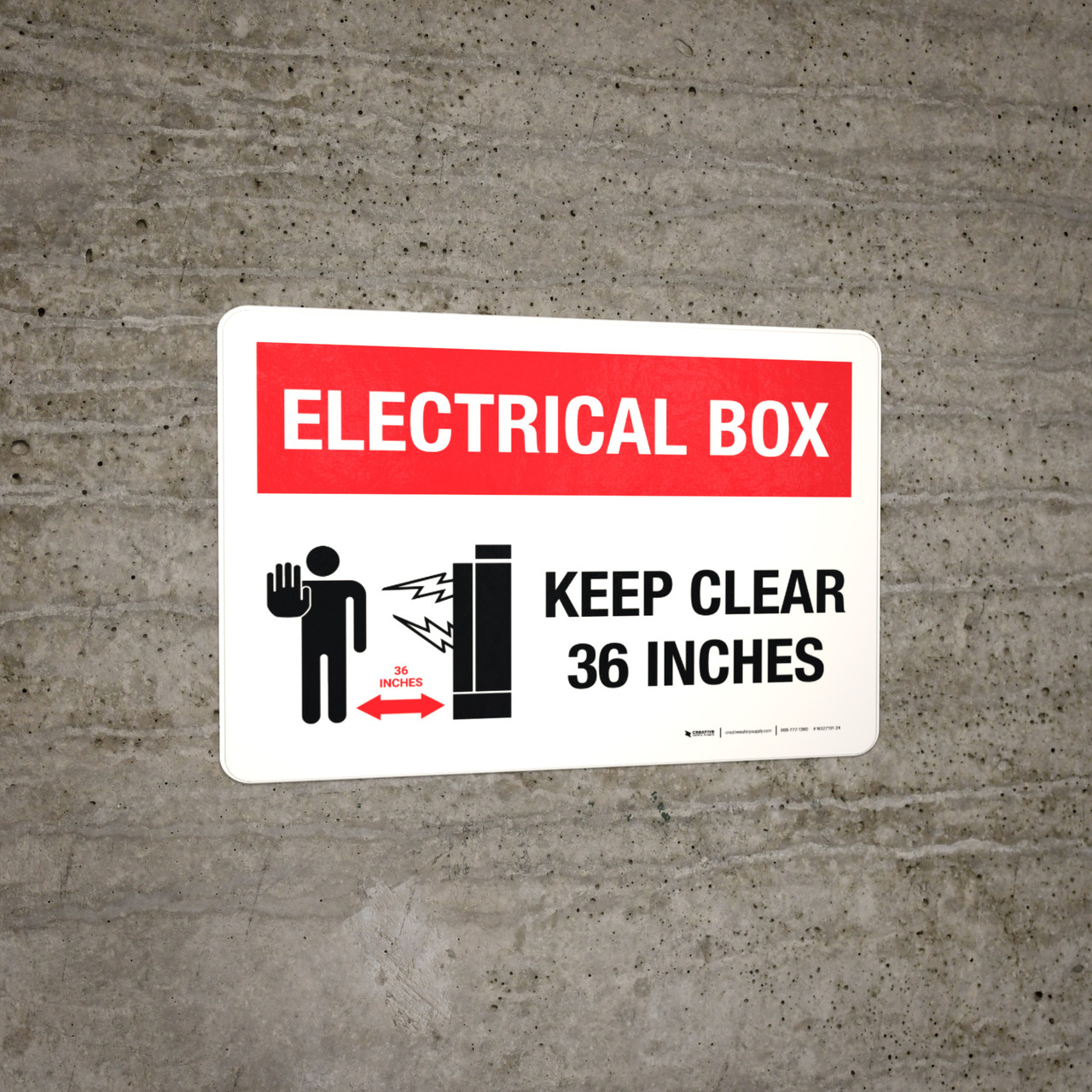 Electrical Box Keep Clear 36 inches Landscape with Graphic - Wall Sign