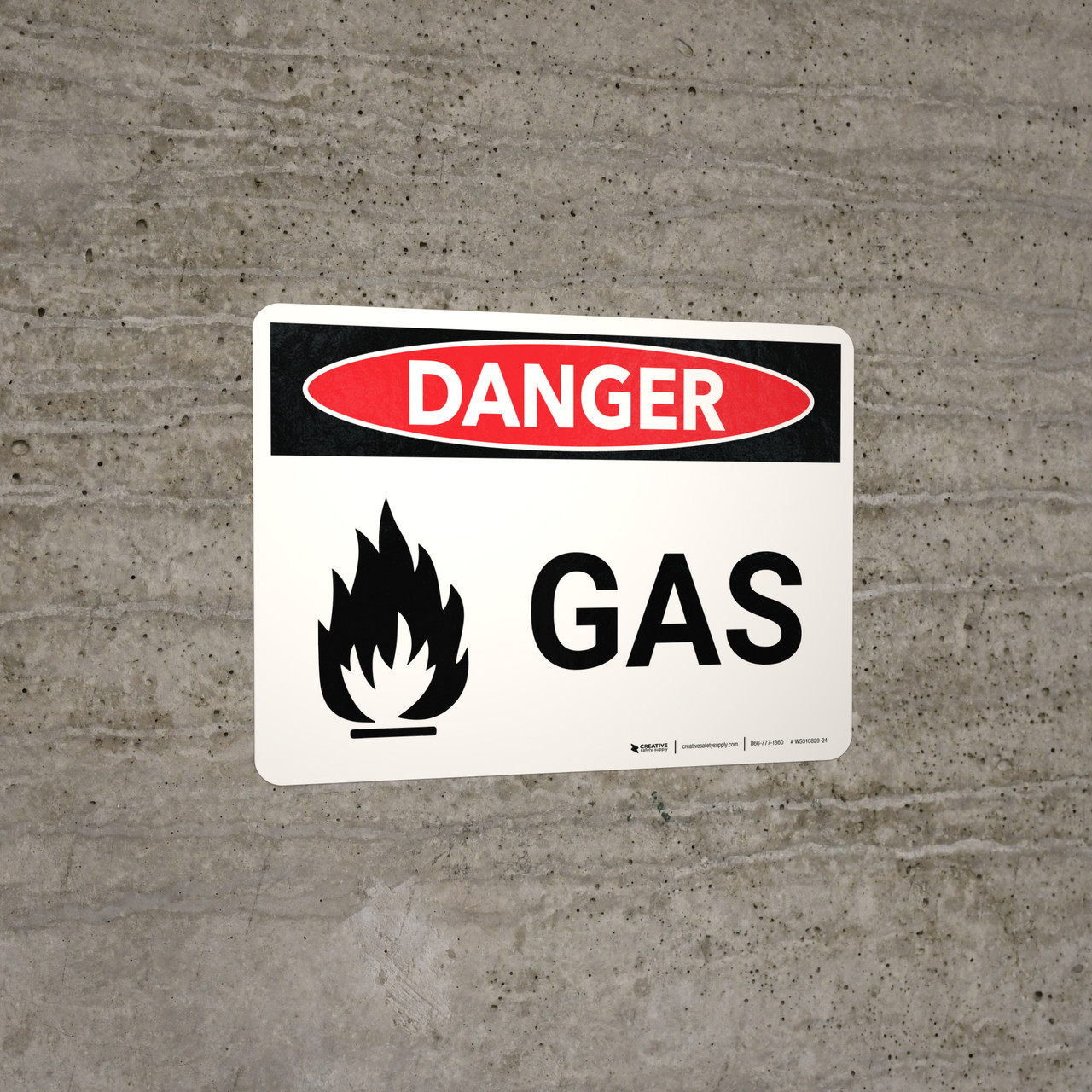 Danger: Gas Warning Landscape with Graphic - Wall Sign | Creative ...