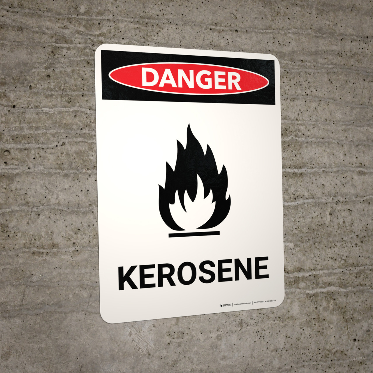 Danger: Kerosene Portrait with Graphic - Wall Sign