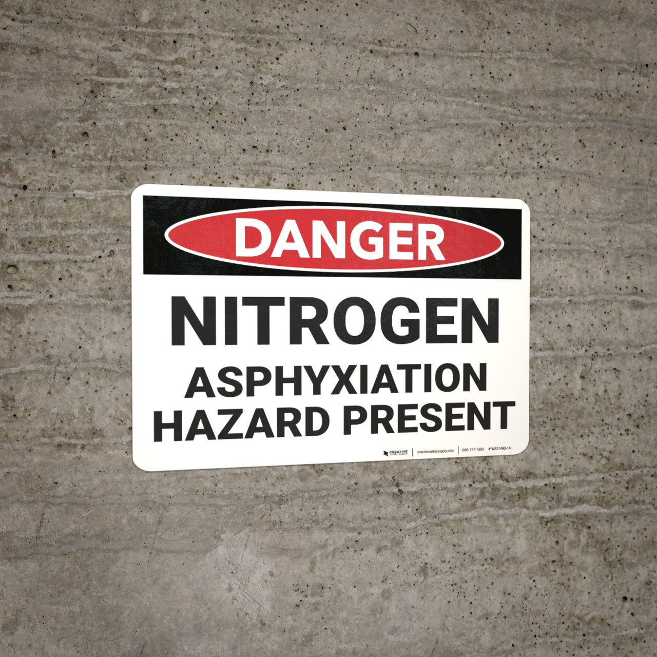 Danger: Nitrogen Asphyxiation Hazard Present - Wall Sign | Creative ...