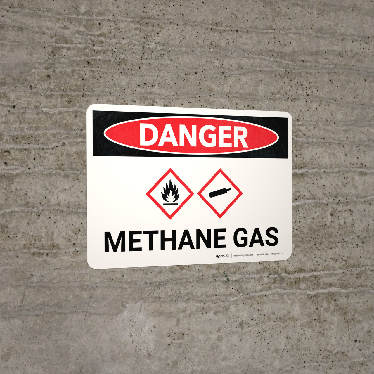 Danger: Methane Gas Landscape with Graphic - Wall Sign | Creative ...