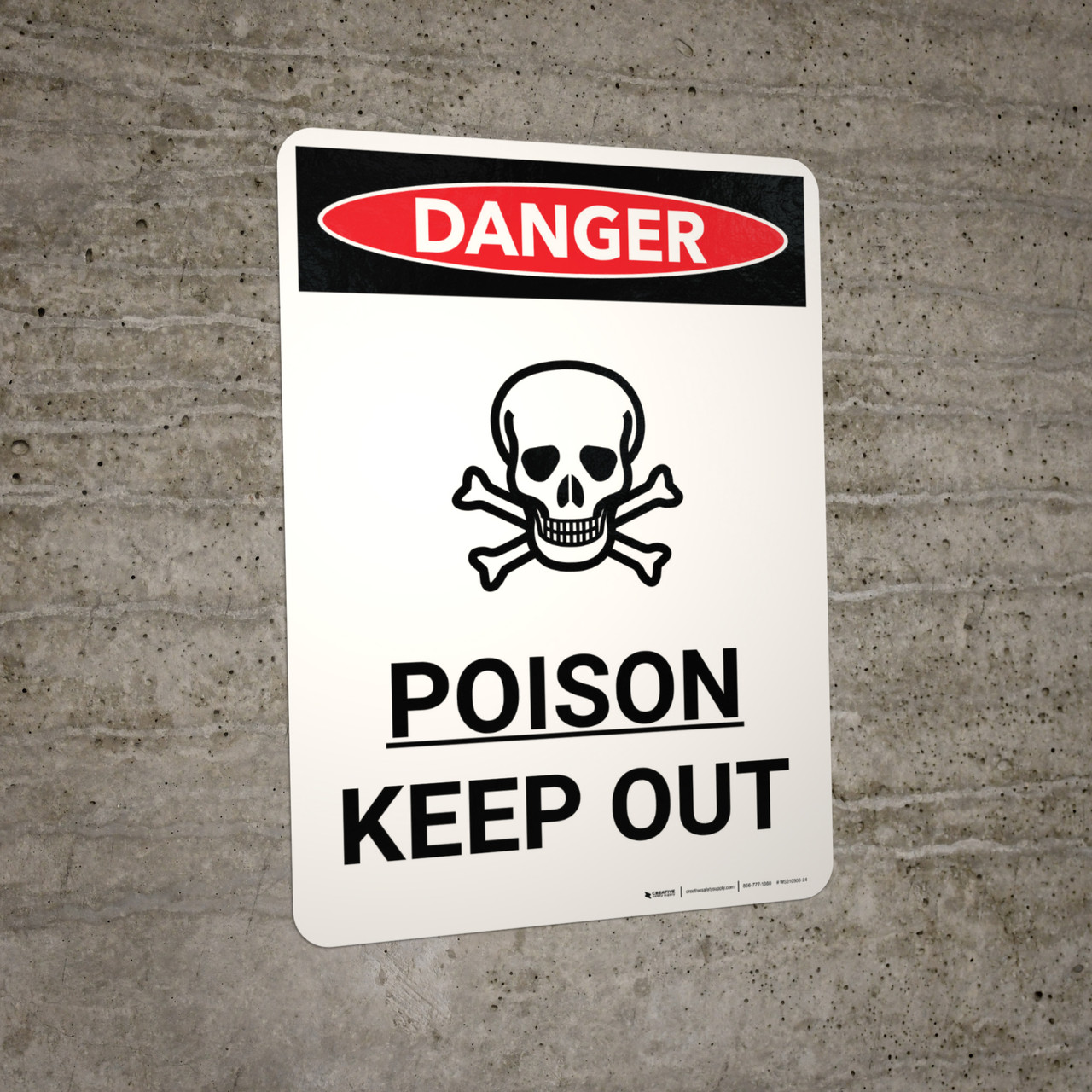 Danger: Poison Keep Out Portrait with Graphic - Wall Sign | Creative ...