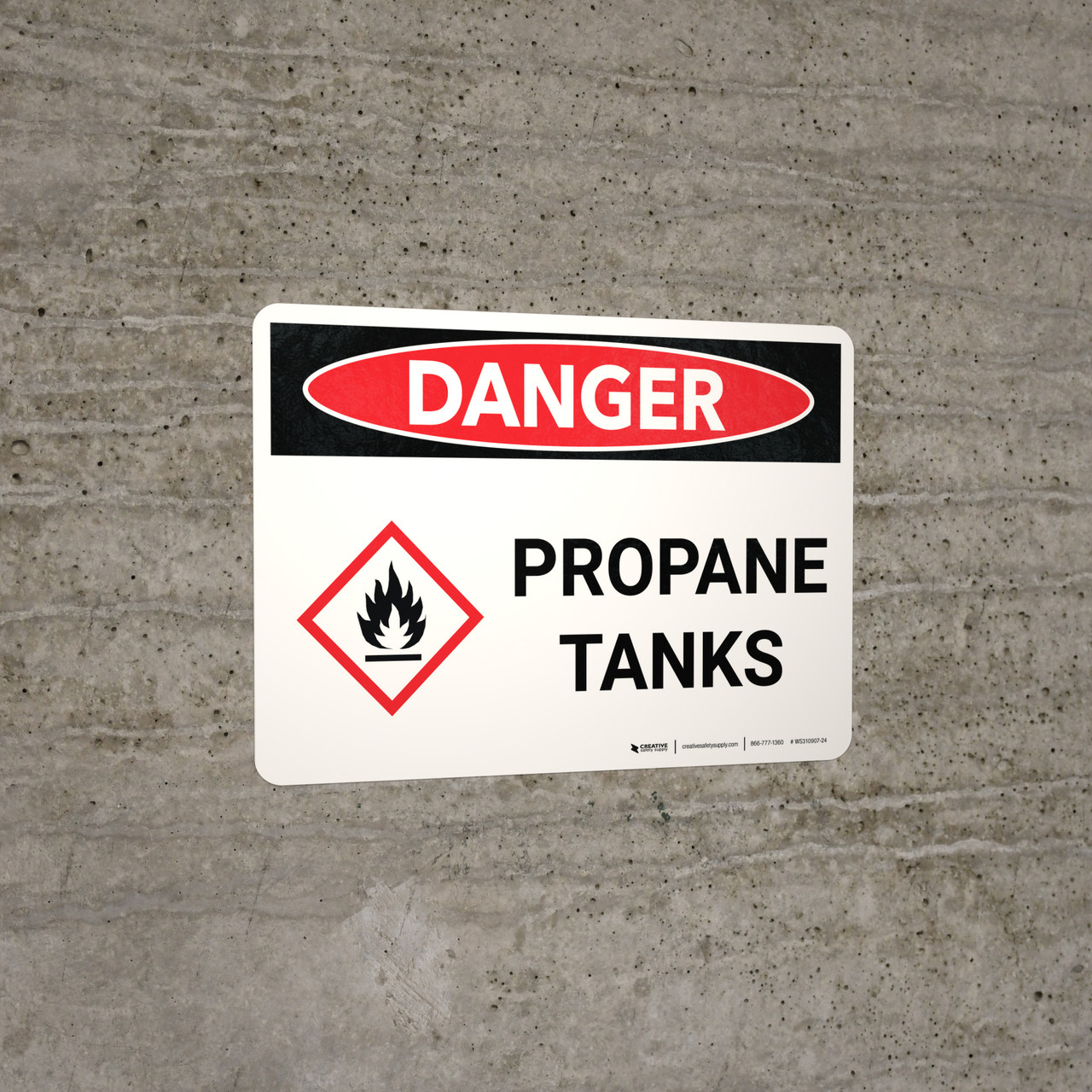 Danger: Propane Tanks Landscape with Graphic - Wall Sign