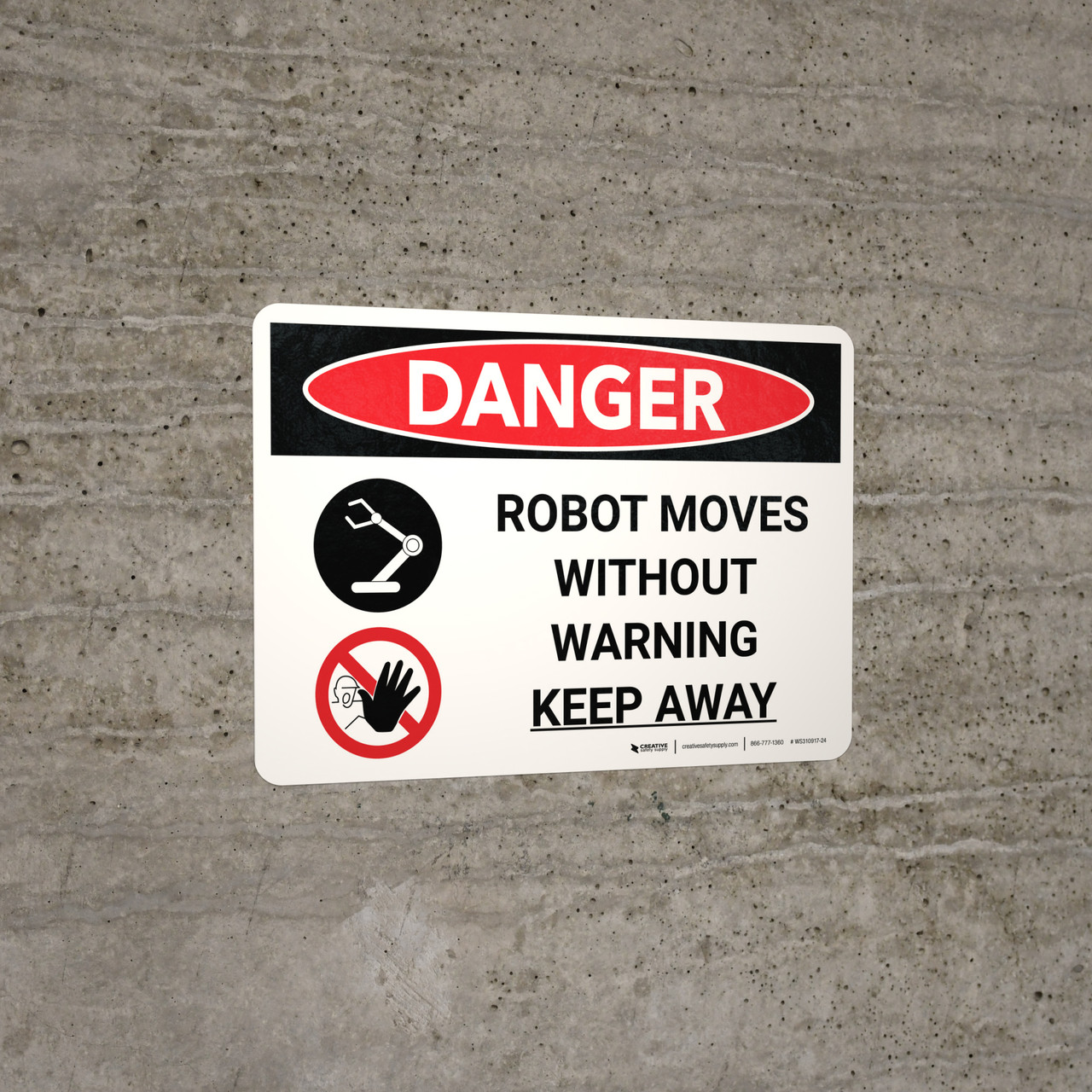 Danger: Robot Moves Without Warning Keep Away Landscape with Graphic ...