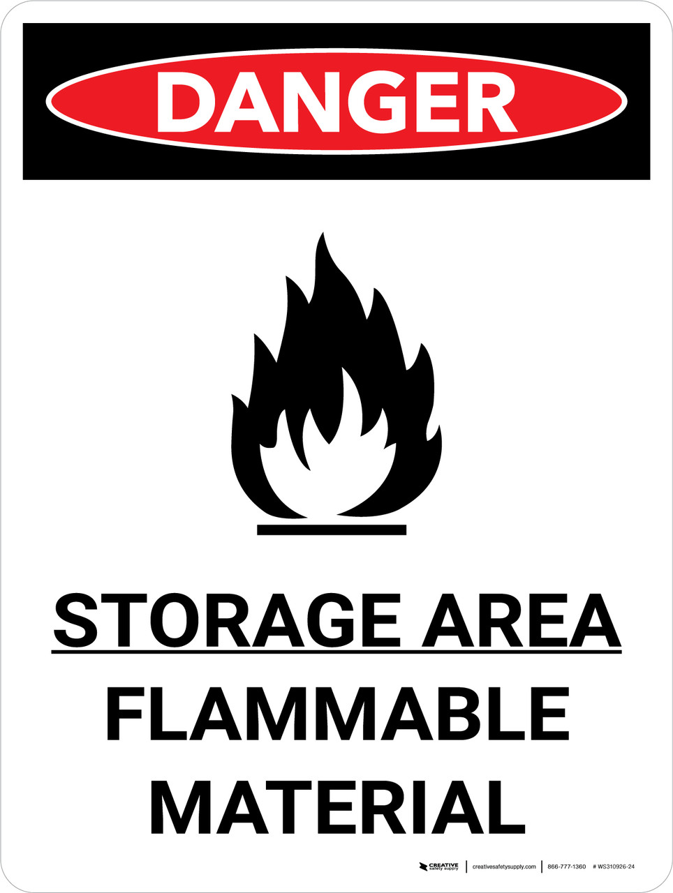 Combustible Materials Sign