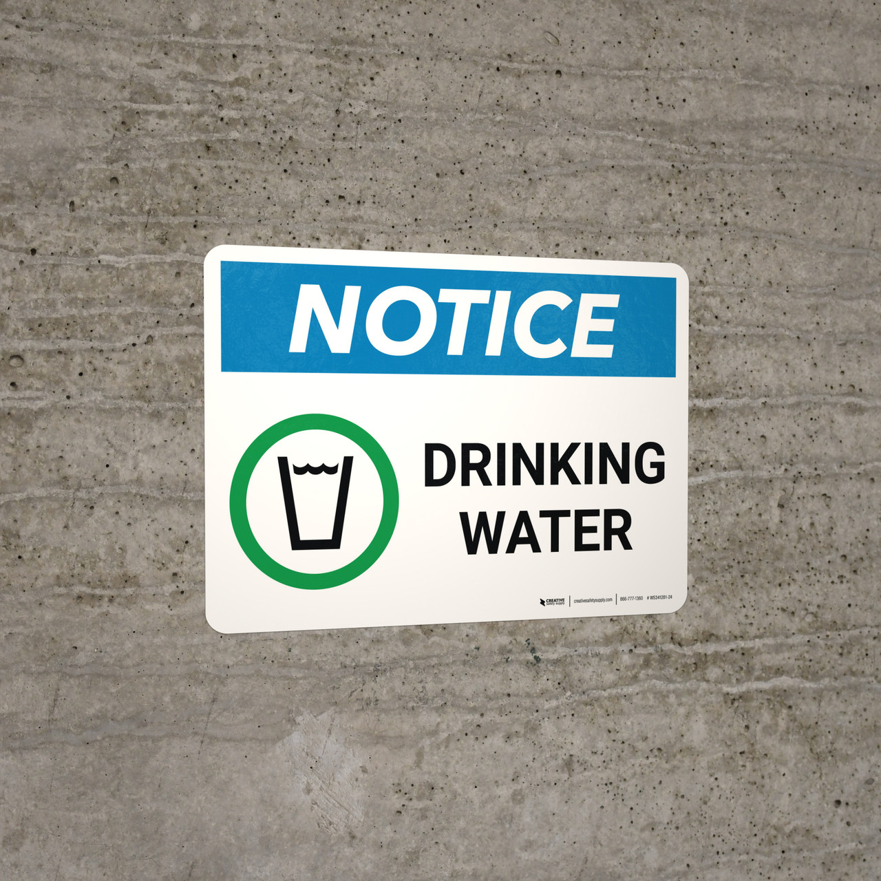 Notice: Drinking Water Landscape with Graphic | Creative Safety Supply