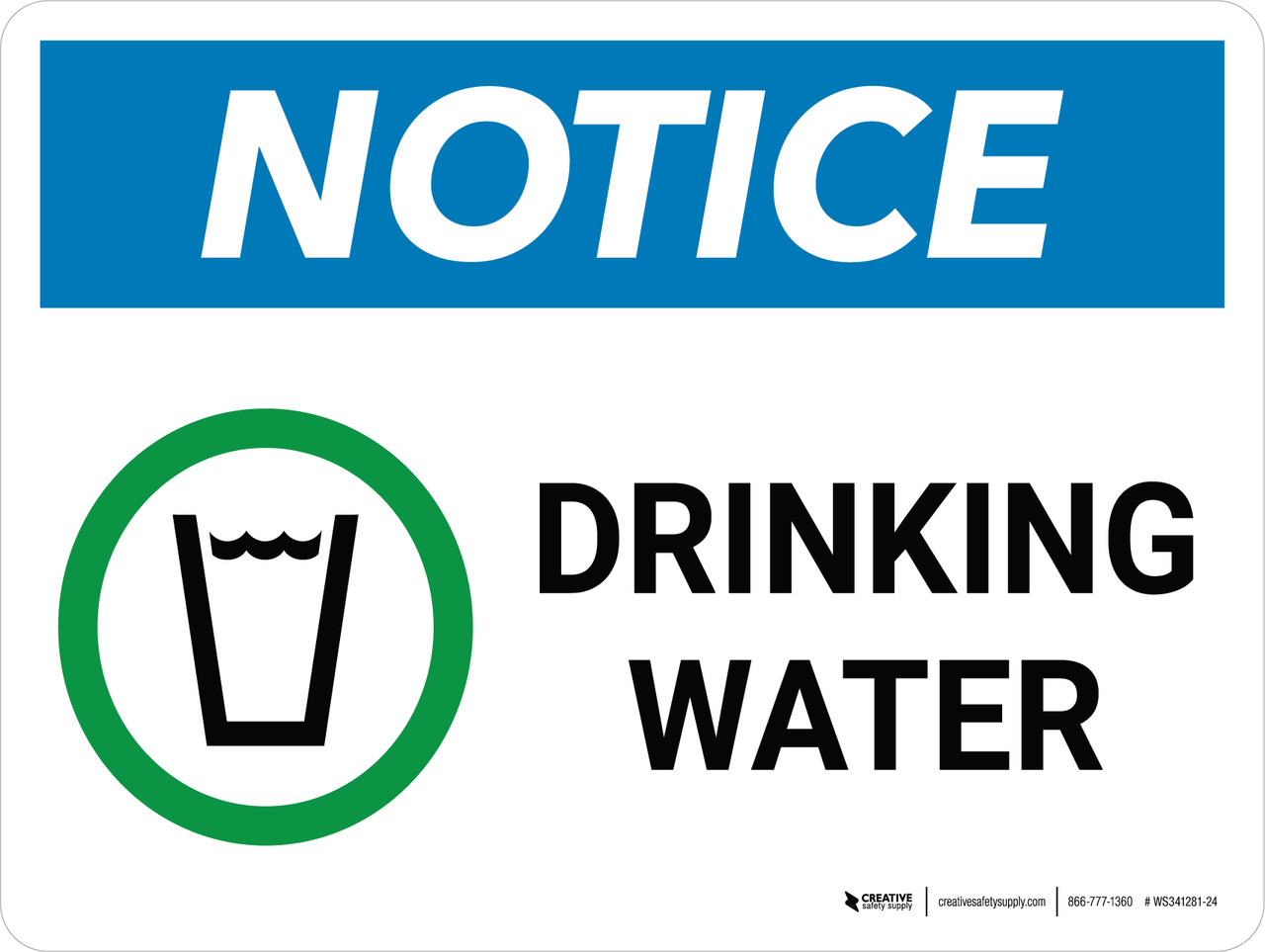 Notice: Drinking Water Landscape with Graphic