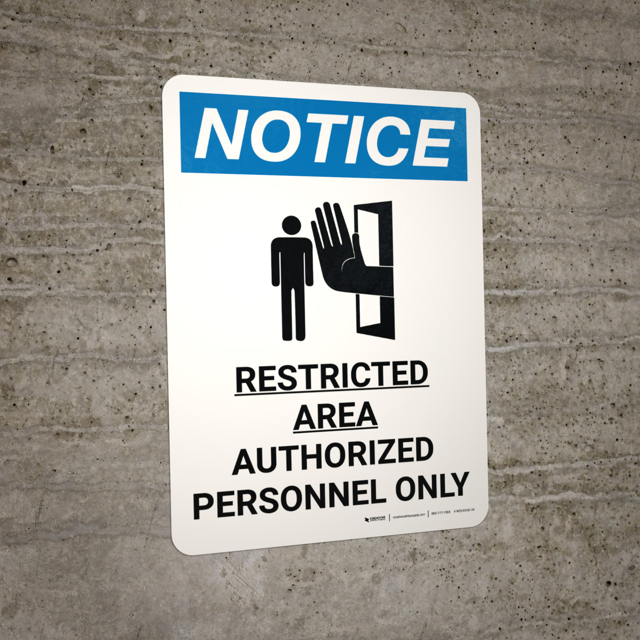 Notice: Restricted Area Authorized Personnel Only Portrait with Graphic ...