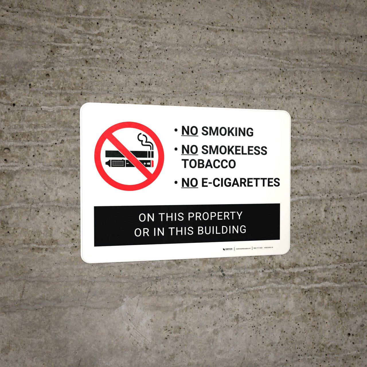 No Smoking On This Property In This Building Landscape with Icon - Wall ...