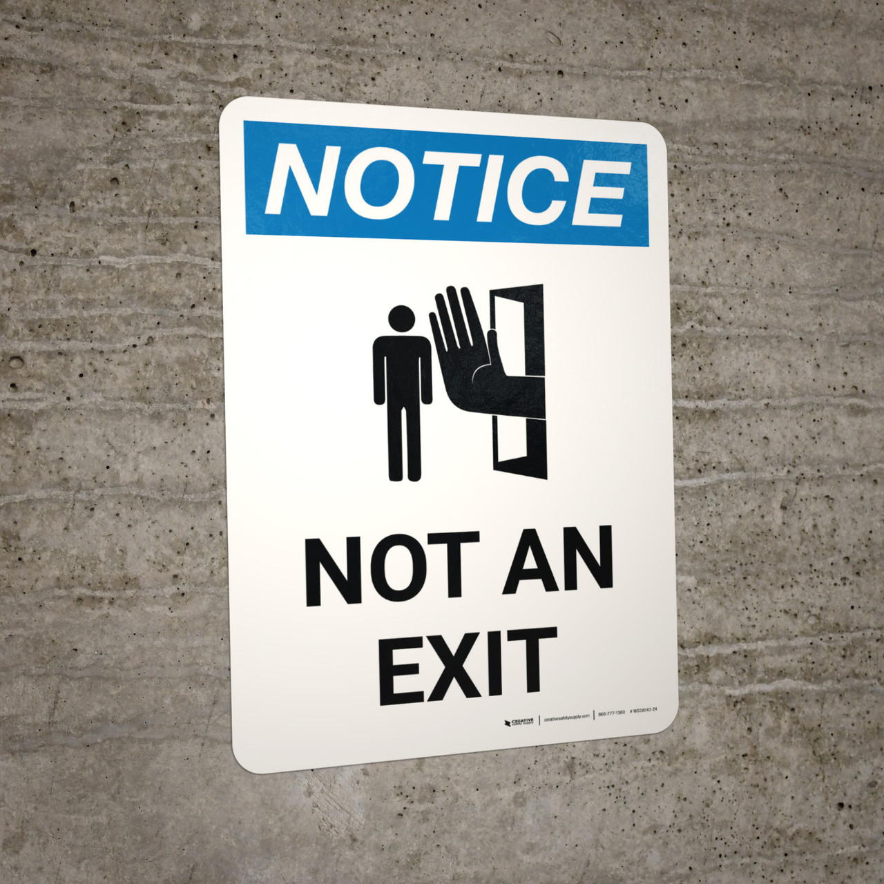 Notice: Not an Exit Portrait with Graphic | Creative Safety Supply