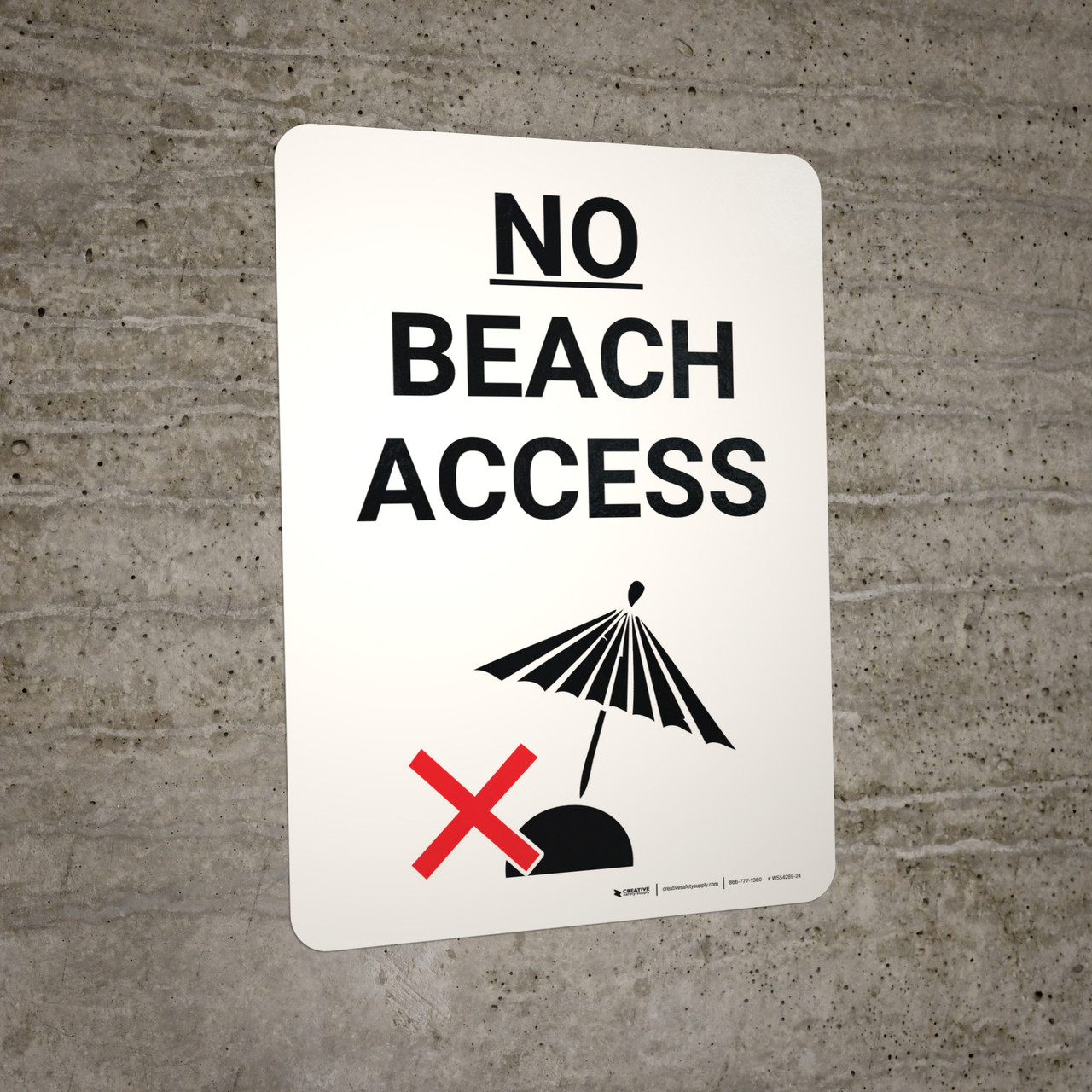 No Beach Access Portrait with Graphic - Wall Sign | Creative Safety Supply