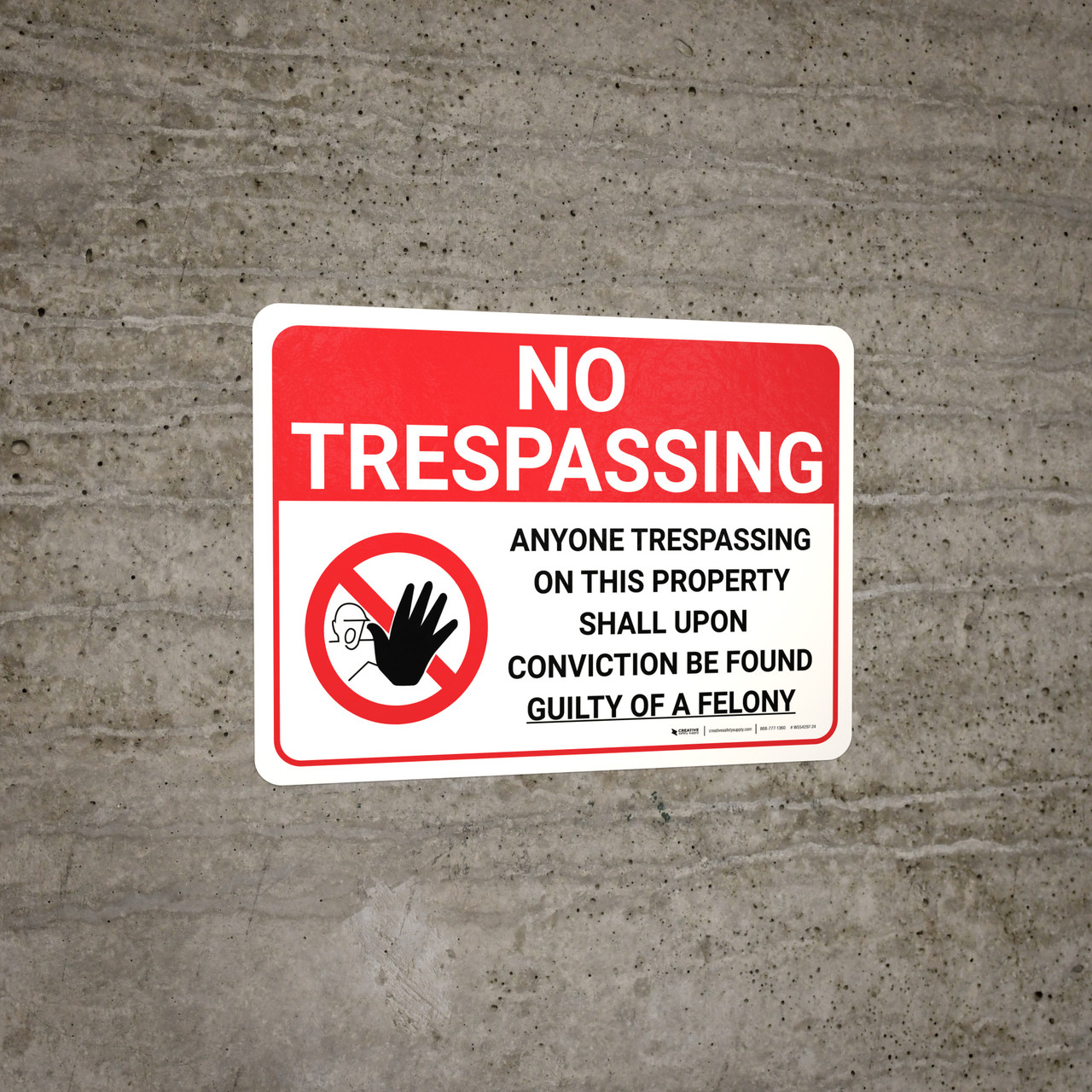 No Trespassing: Anyone Trespassing Guilty Of A Felony Landscape with ...