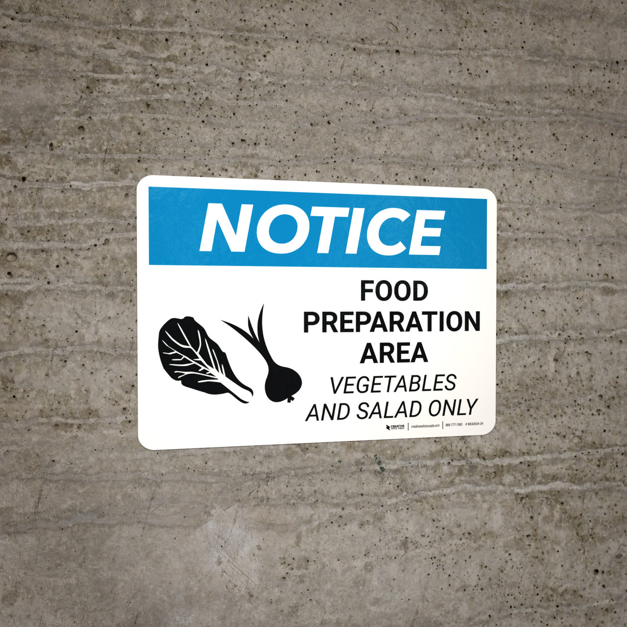 Notice: Food Preparation Area - Vegetables and Salad Only Landscape ...