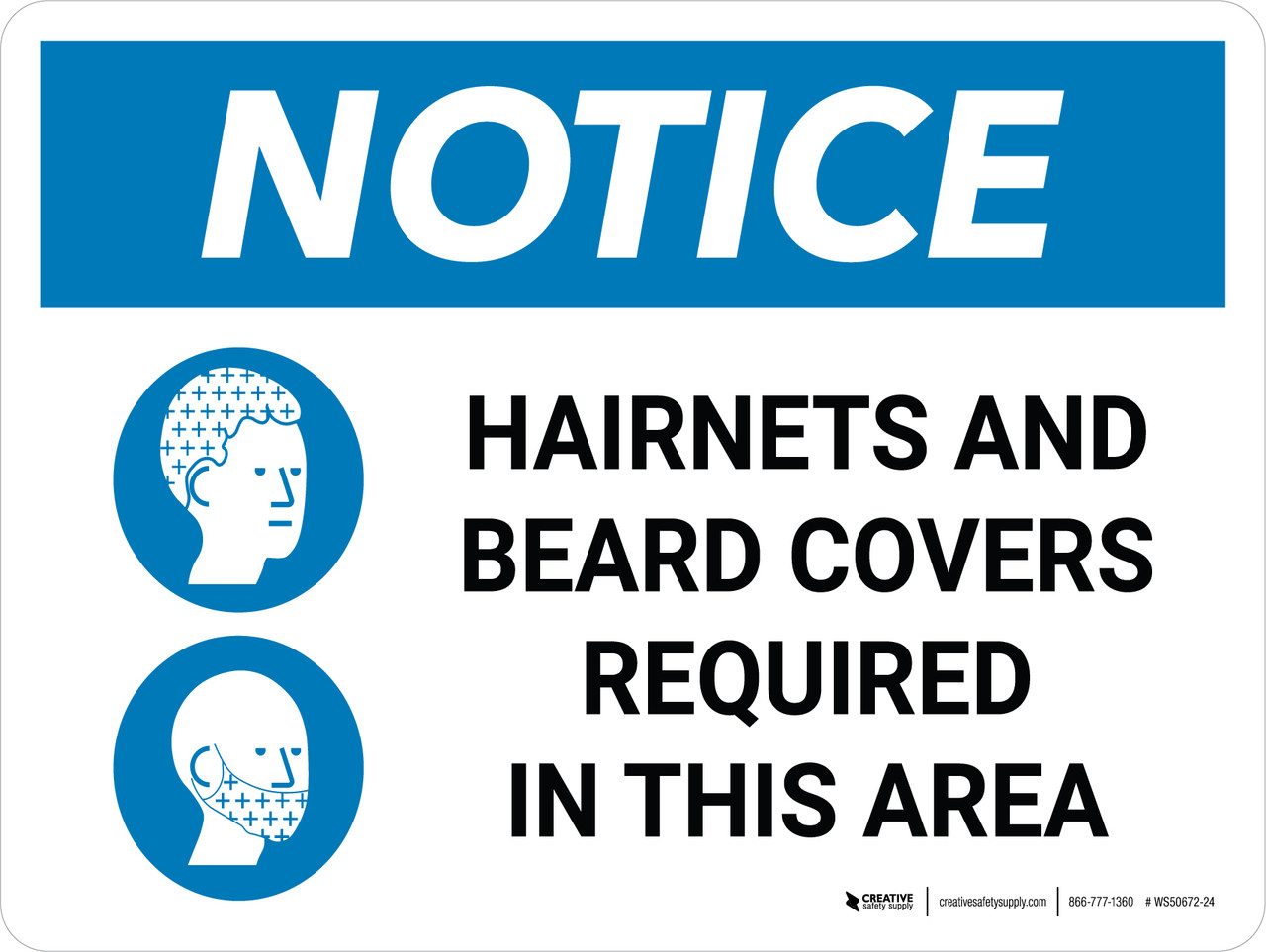 Notice: Hairnets Beard Covers Required in This Area Landscape with Icon ...