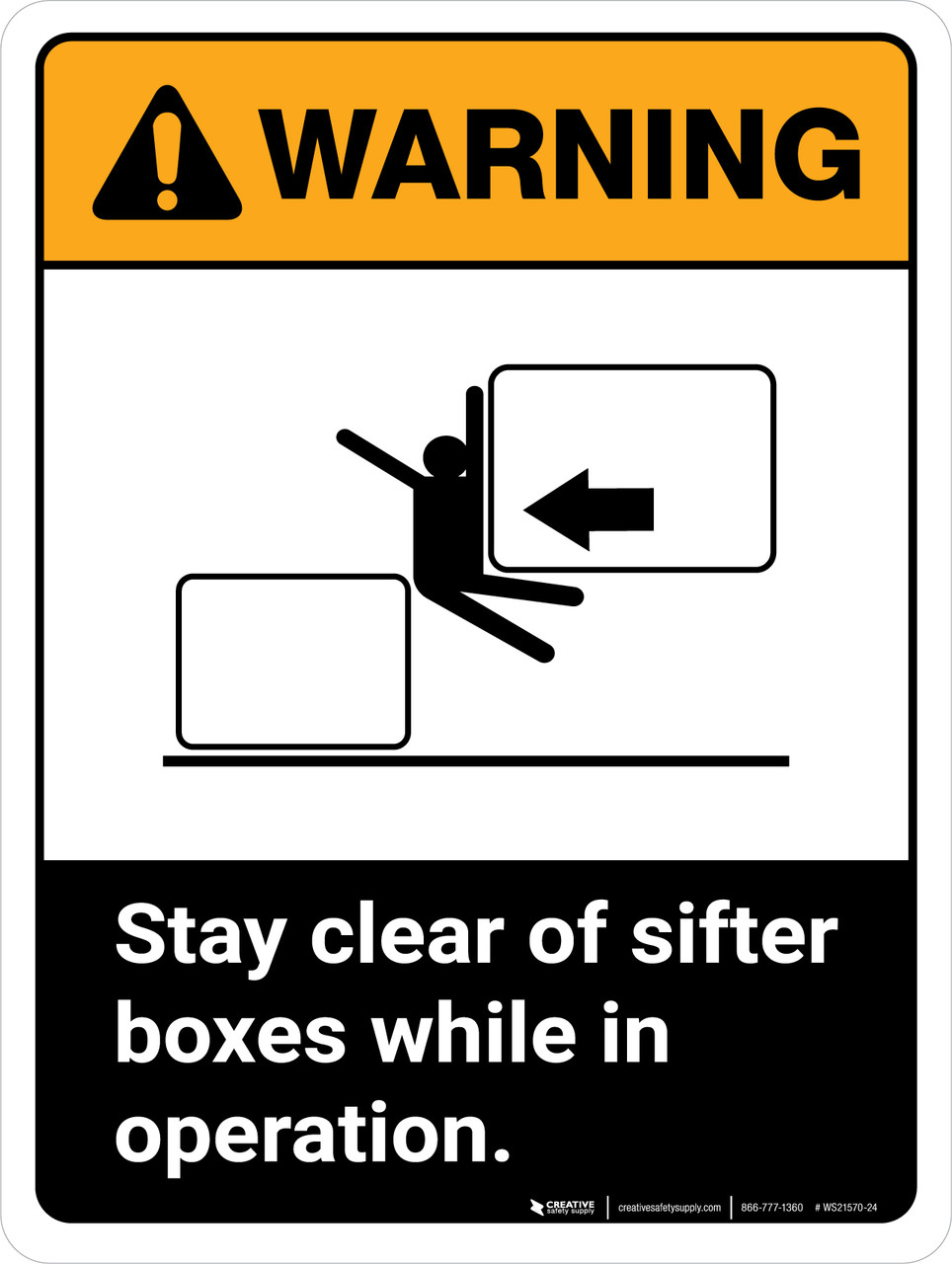Warning: Stay Clear Of Sifter Boxes While ANSI Portrait - Wall Sign ...