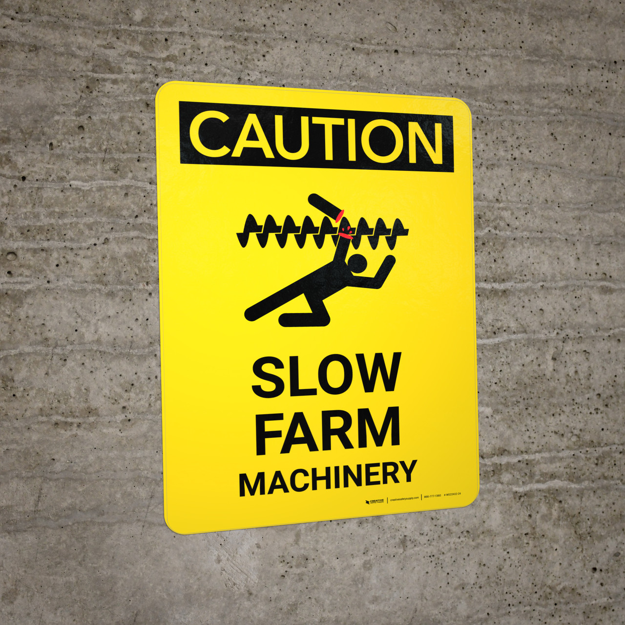 Caution: Slow Farm Machinery Portrait - Wall Sign