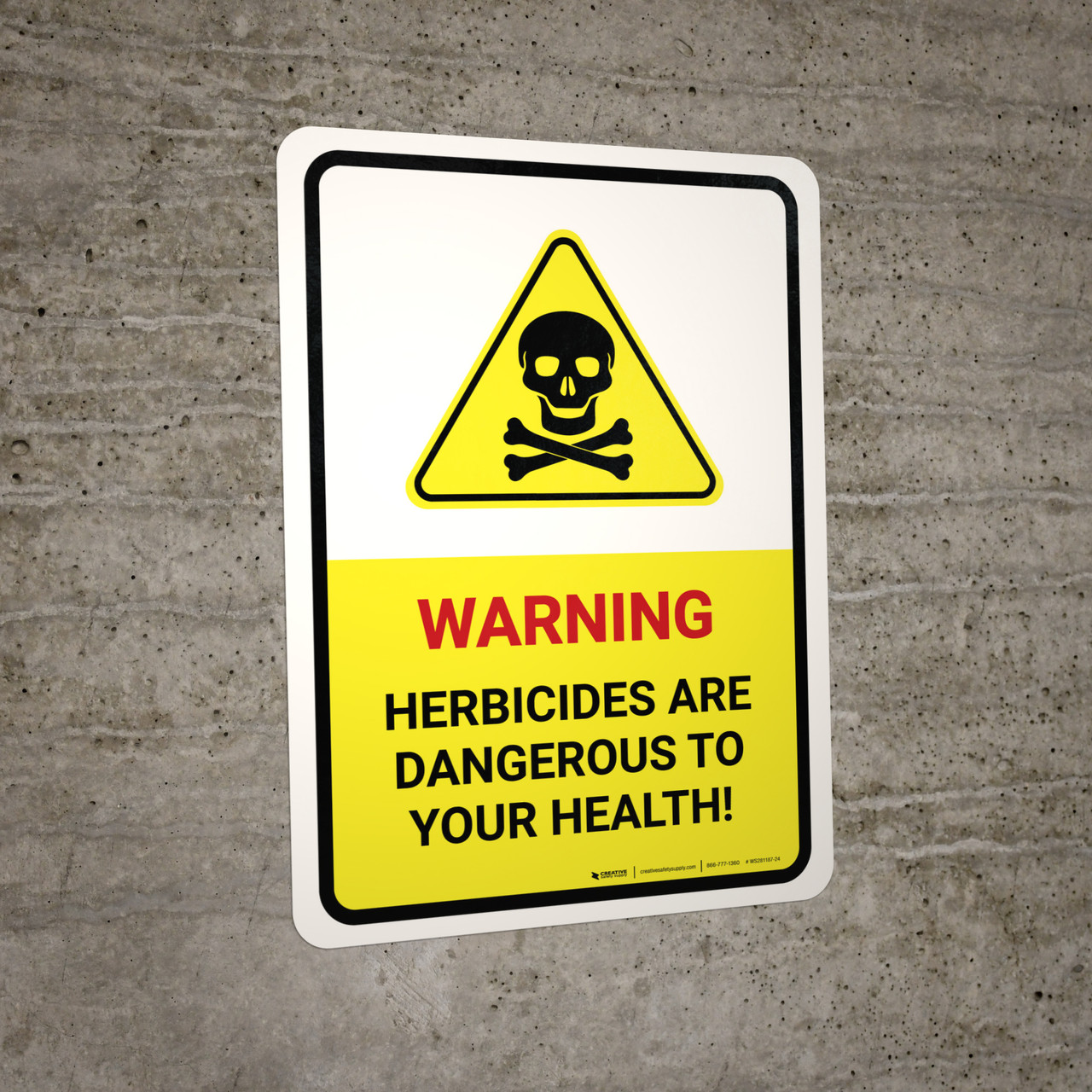 Warning Herbicides Are Dangerous To Your Health Portrait - Wall Sign ...