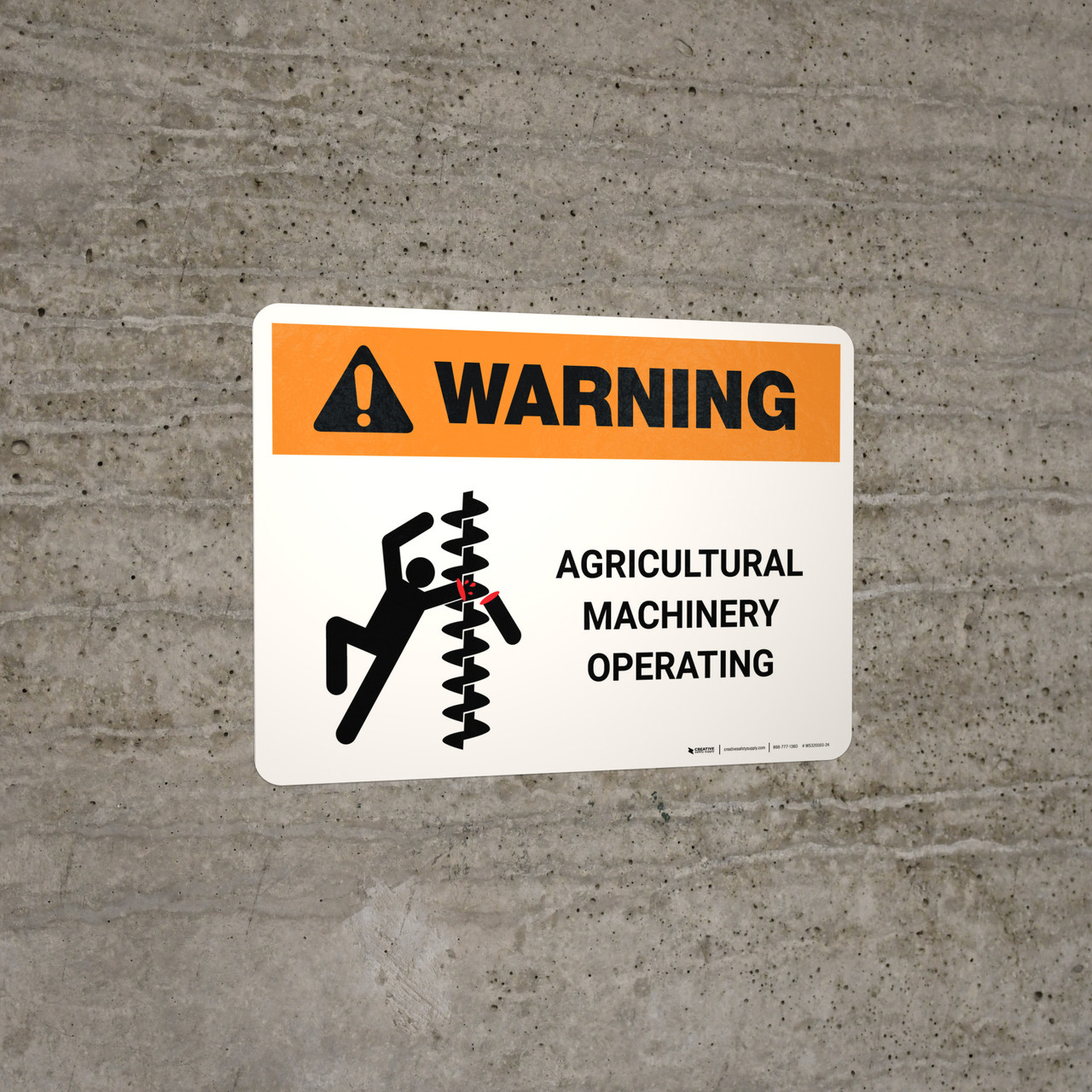 Warning: Agricultural Machinery Operating Landscape - Wall Sign