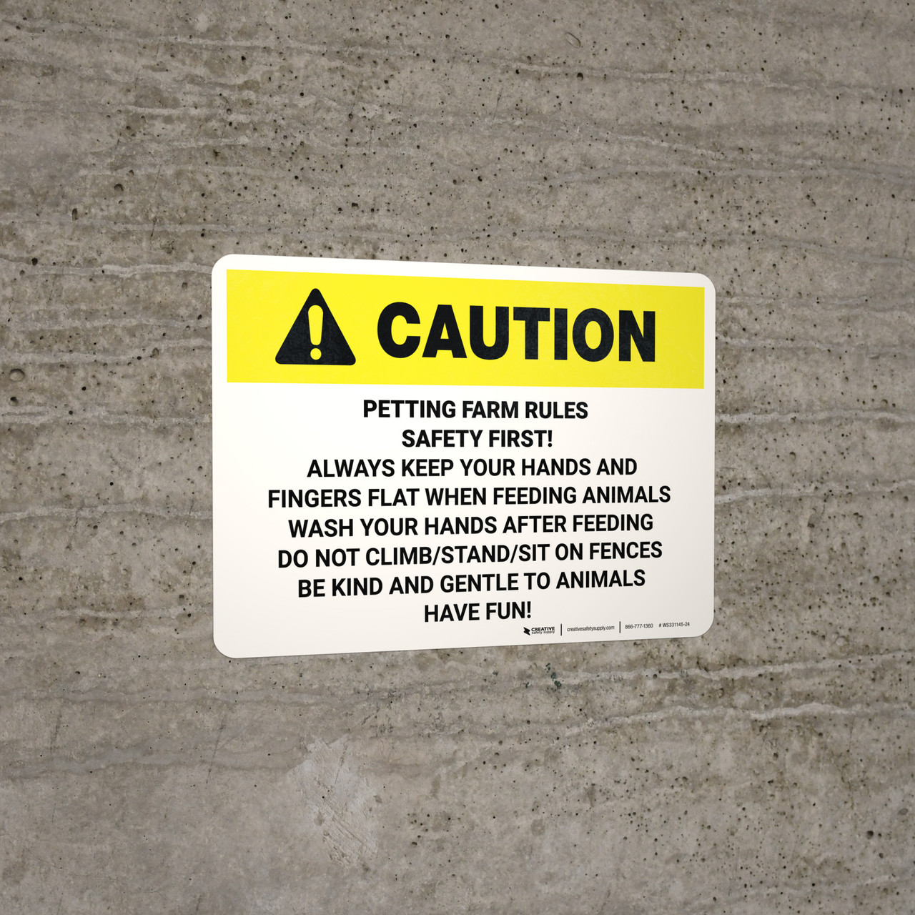 Caution: Petting Farm Rules Safety First Landscape - Wall Sign