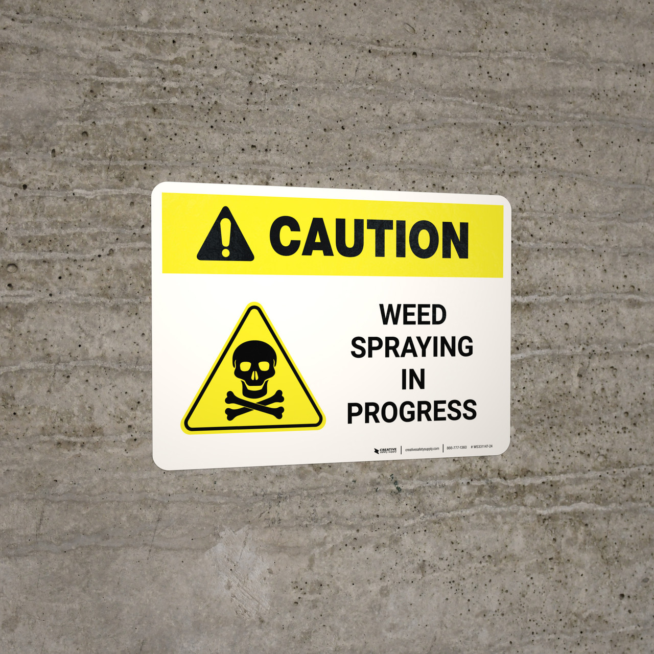 Caution: Weed Spraying In Progress Landscape - Wall Sign