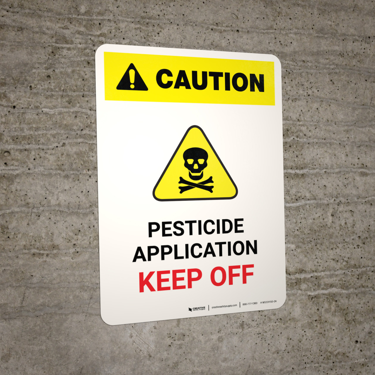 Caution: Pesticide Application Keep Off Portrait - Wall Sign | Creative ...
