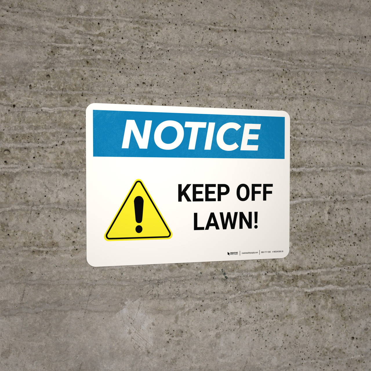 Notice: Keep Off Lawn Landscape - Wall Sign