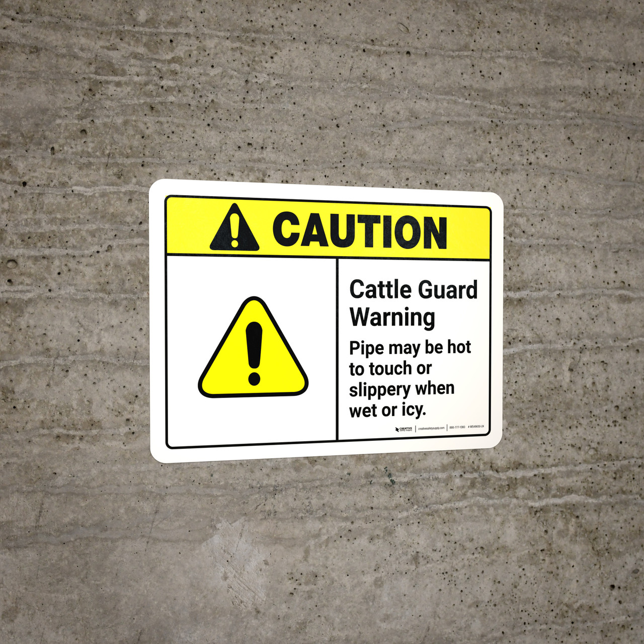 Caution: Cattle Guard Warning Pipe May Be Hot To Touch ANSI Landscape ...
