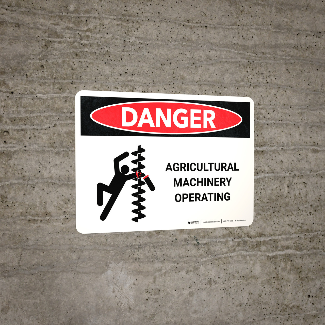 Danger: Agricultural Machinery Operating Landscape - Wall Sign ...