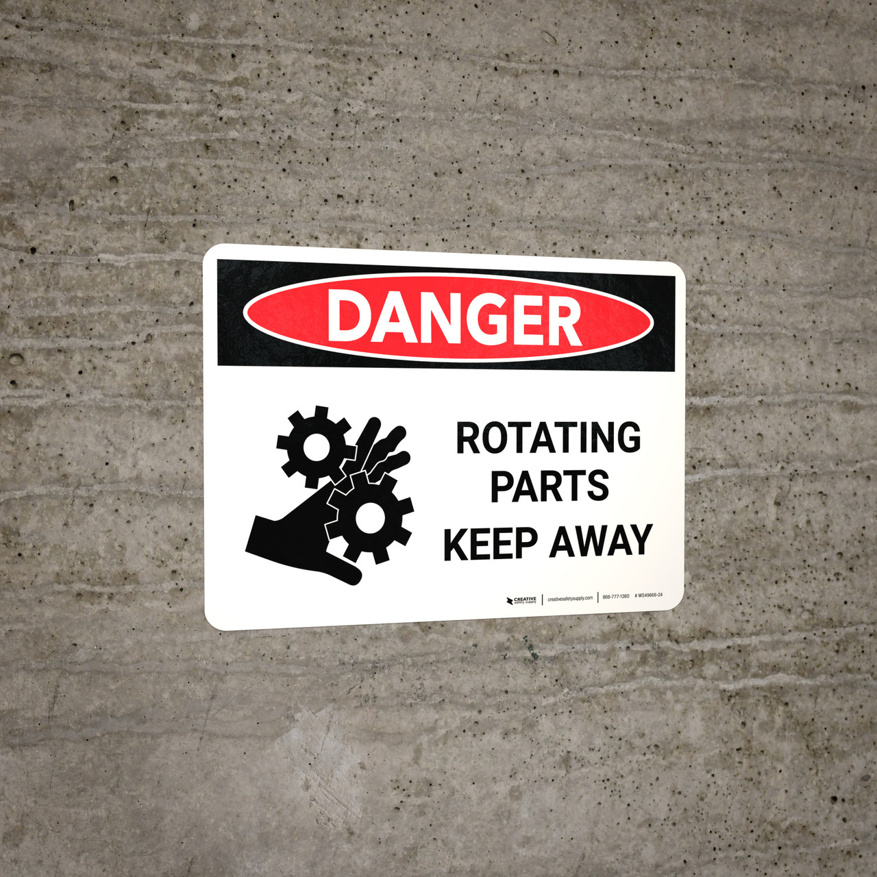 Danger: Rotating Parts Keep Away Landscape - Wall Sign
