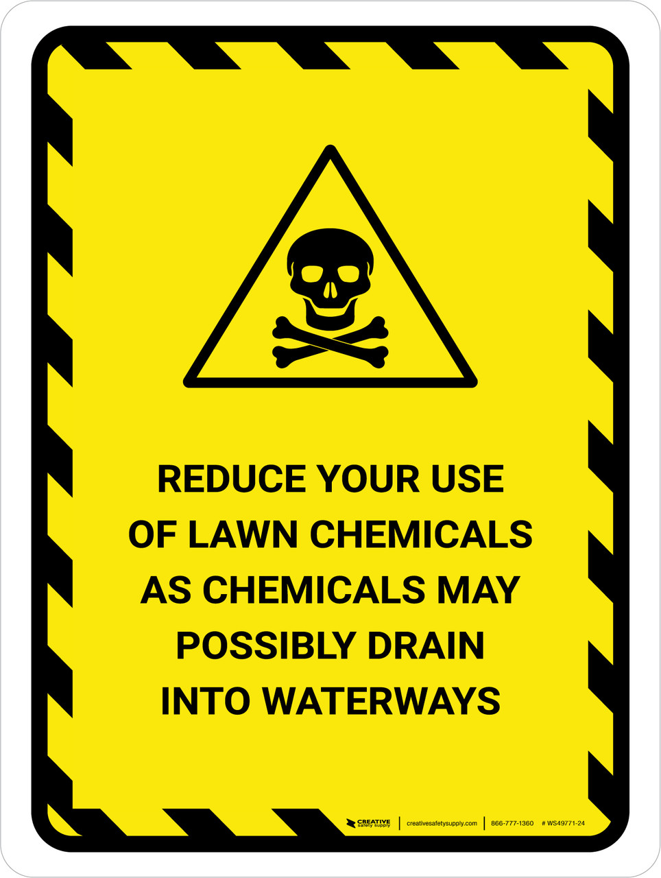 Reduce Your Use Of Lawn Chemicals Portrait - Wall Sign | Creative ...