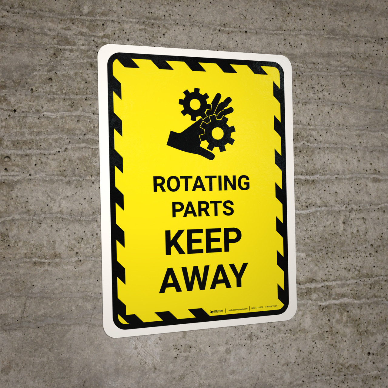 Rotating Parts Keep Away Portrait - Wall Sign